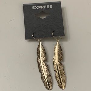 Express | Jewelry | Gold Feather Earrings | Poshmark